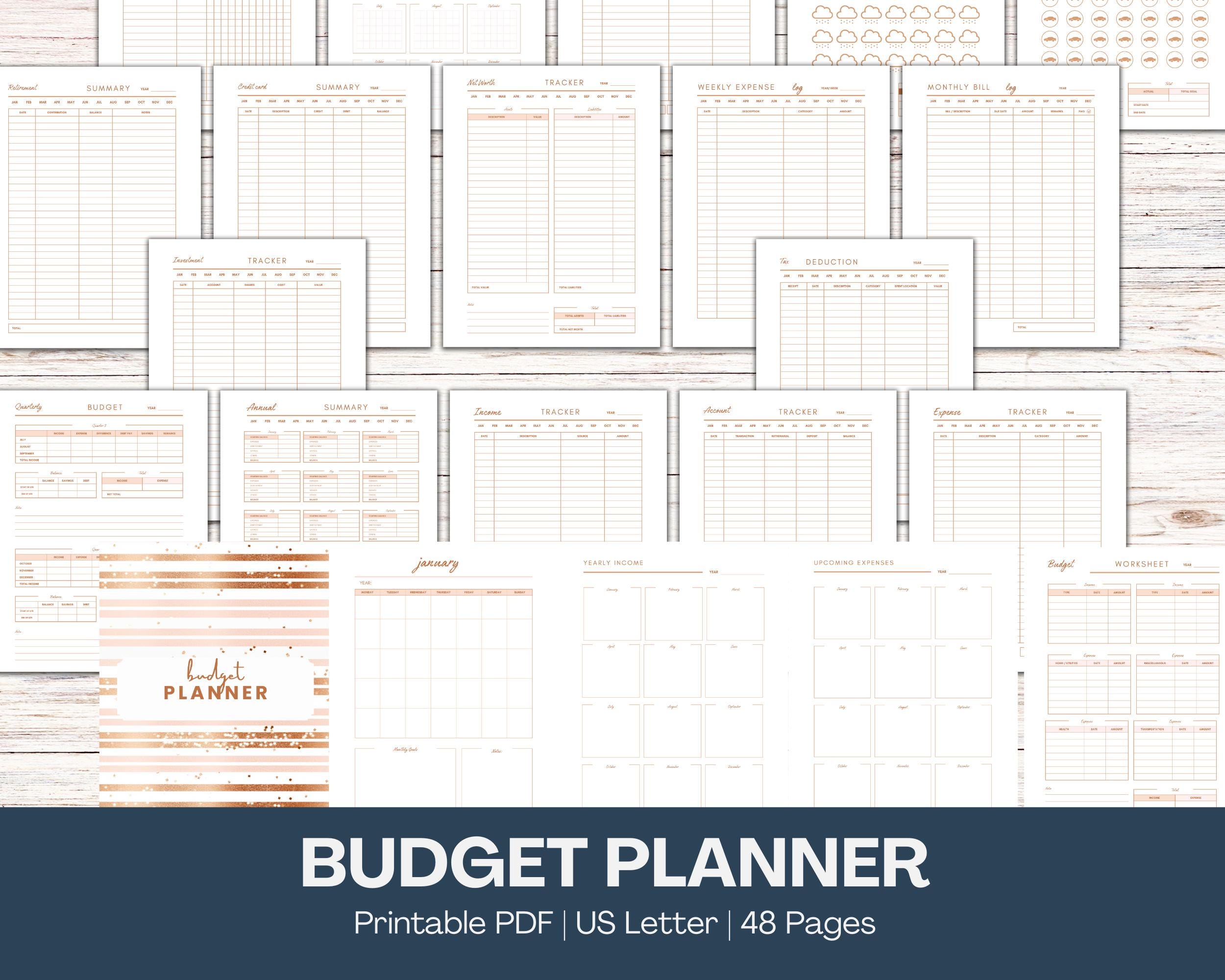 Minimalist Budget Finance Planner Bundle, Printable Digital Budget ...