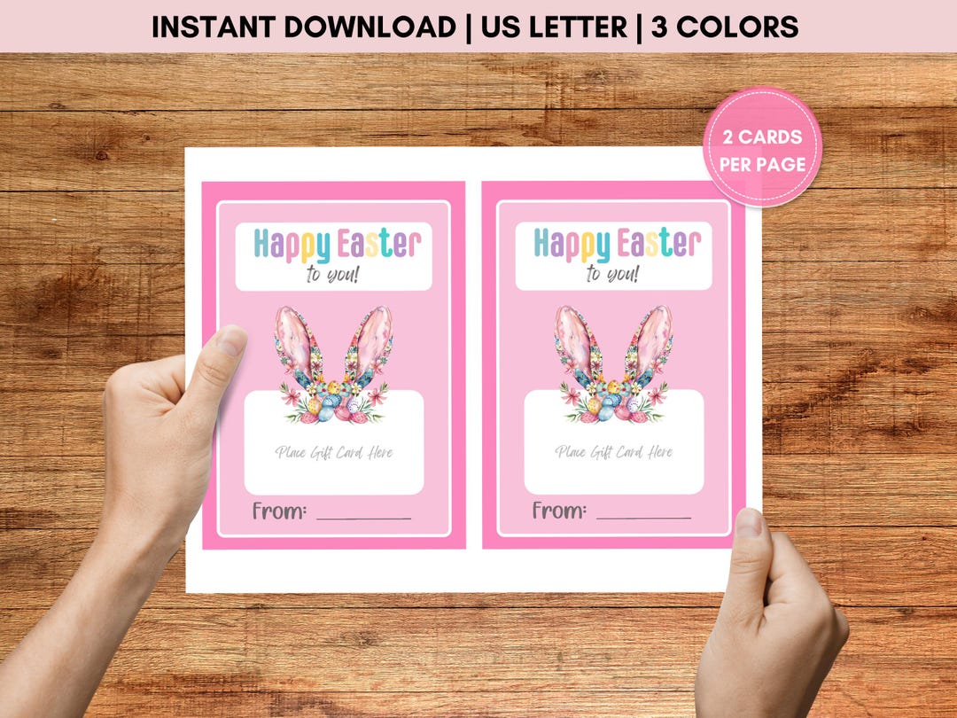 Printable Easter Gift Card Holder, Easter Basket Filler, Easter Teacher ...