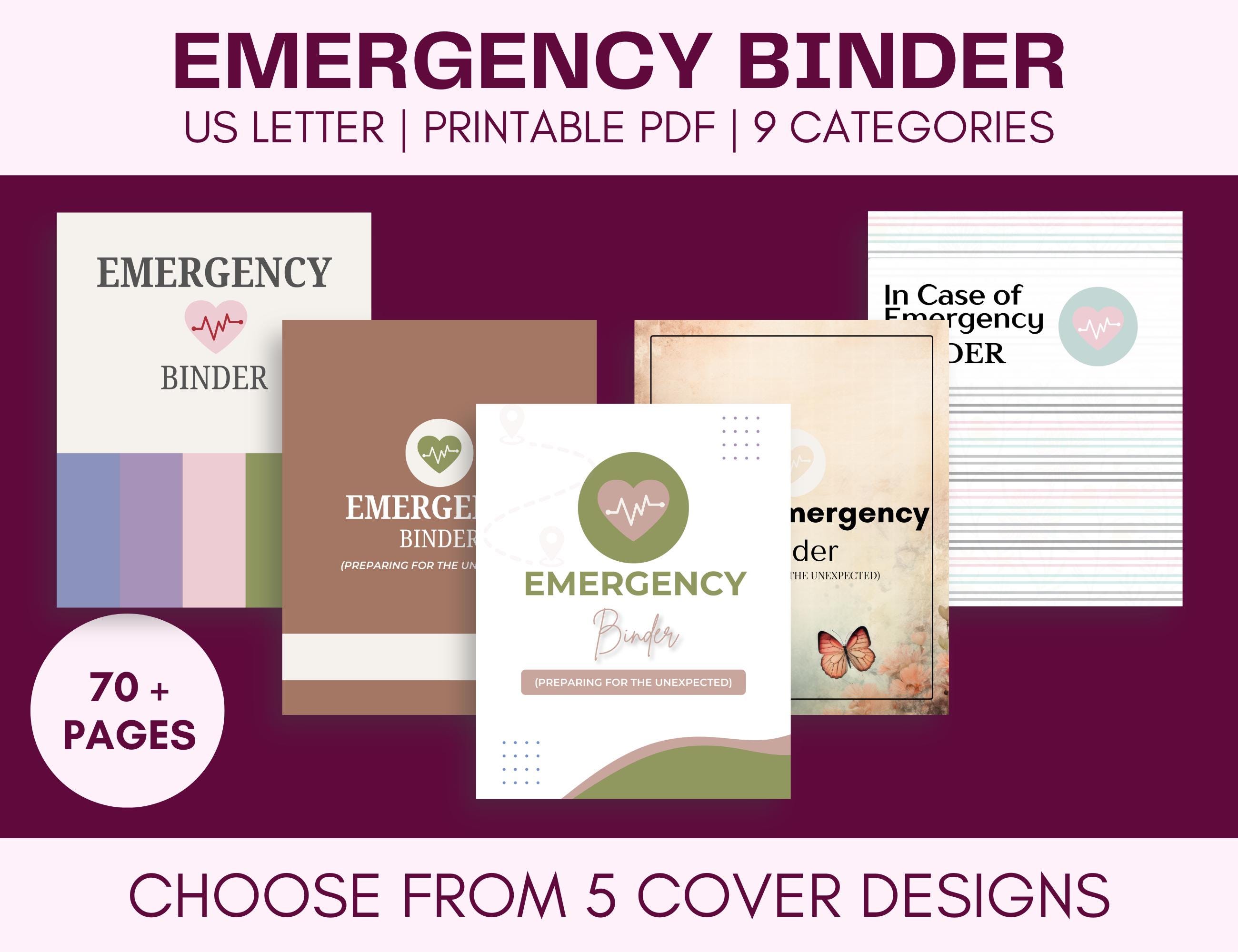 Emergency Binder Printable PDF, Home Management Planner, What If Binder Bundle, Family in Case ...