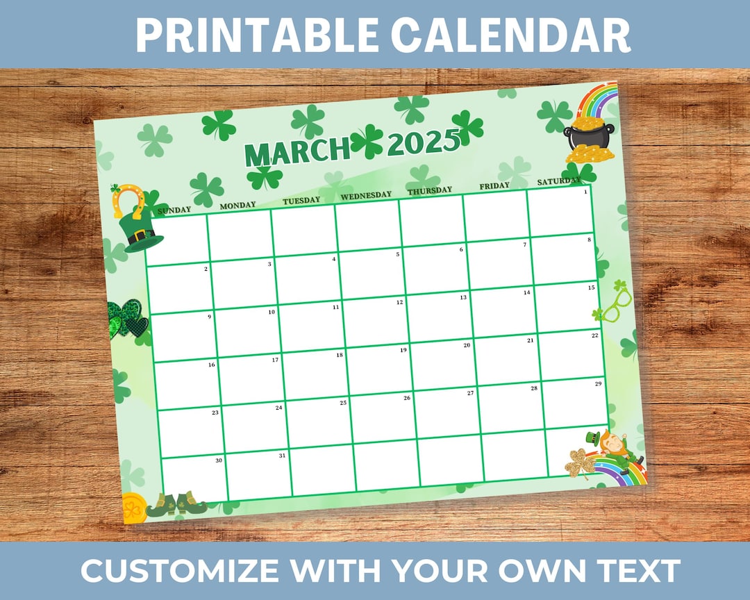 Editable March 2025 Calendar, Printable Fillable Planner for Home ...