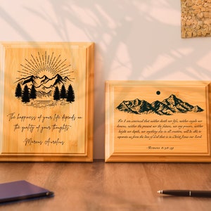Custom Bible Verse Bamboo Plaque, Inspirational Quote Wooden Plaque ...