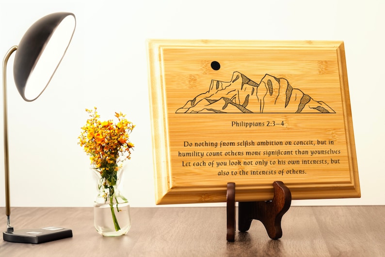 Custom Bible Verse Bamboo Plaque, Inspirational Quote Wooden Plaque ...