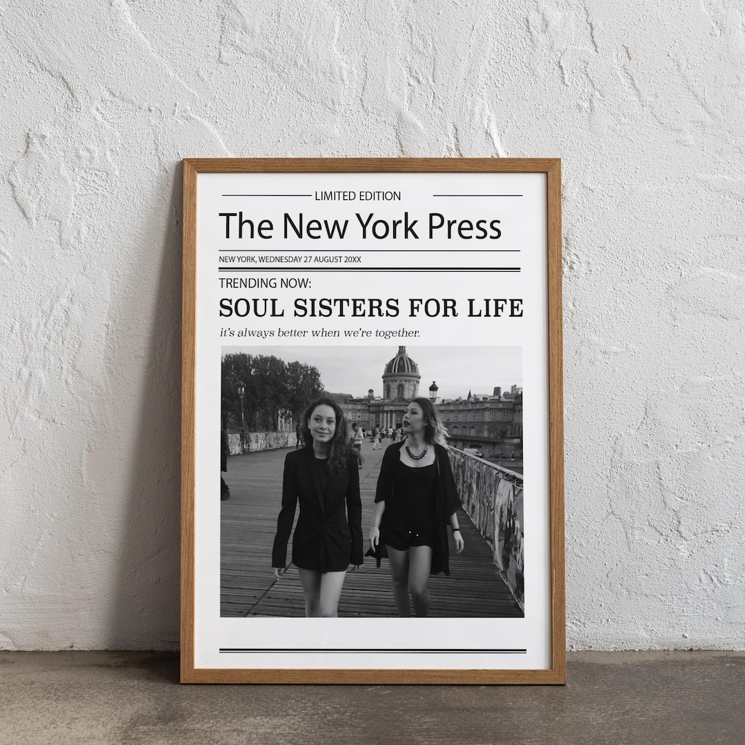Framed Custom Newspaper Print, Personalized the New York Press Poster ...