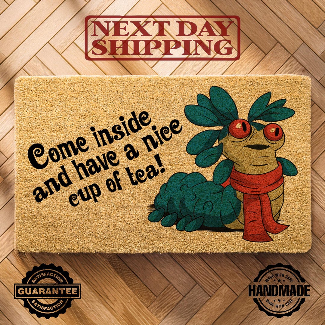 Labyrinth Welcome Mat, Come Inside and Have A Nice Cup of Tea, Coir ...