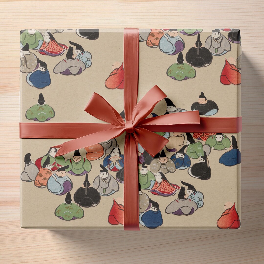 Japanese Heian Court Wrapping Paper – Vintage Yamato-e Style Art With ...