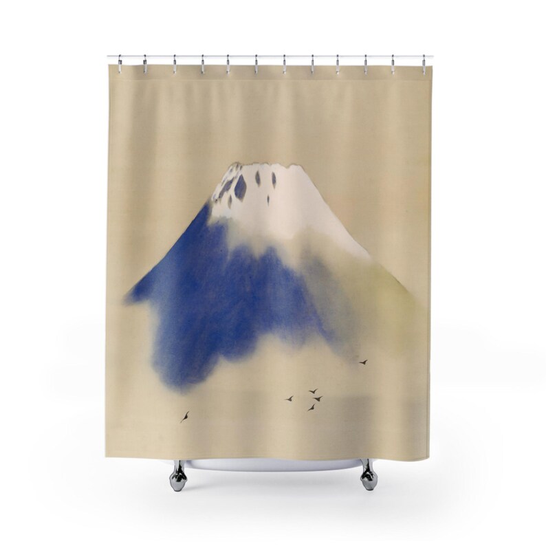 Minimalist Mount Fuji Shower Curtain – Vintage Japanese Fine Art Print ...