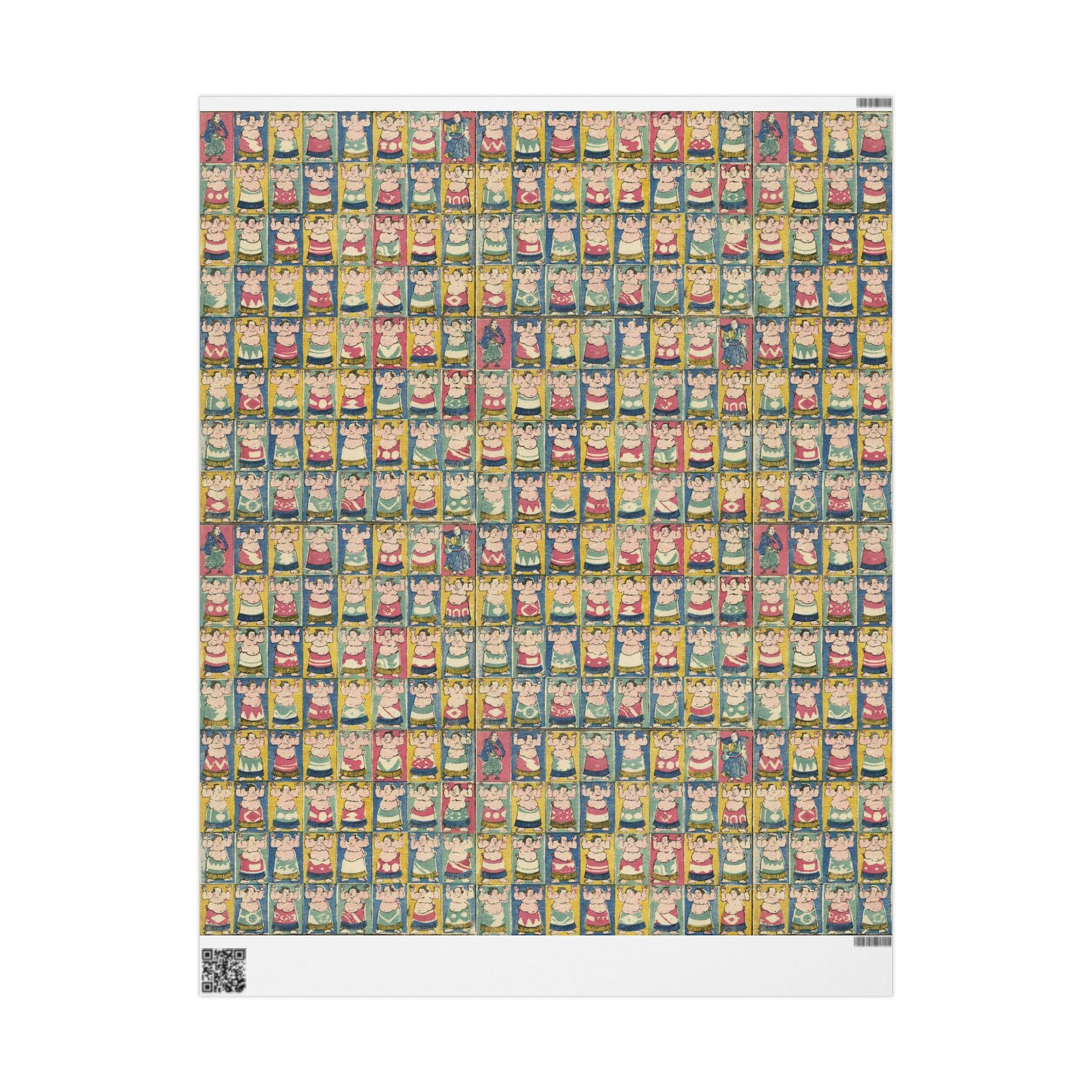 Sumo Wrestlers Wrapping Paper - Vintage Tagawa Yoshikazu Woodblock ...