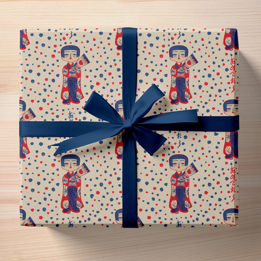 Japanese Doll Wrapping Paper Roll – Maekawa Senpan Vintage Art Print ...