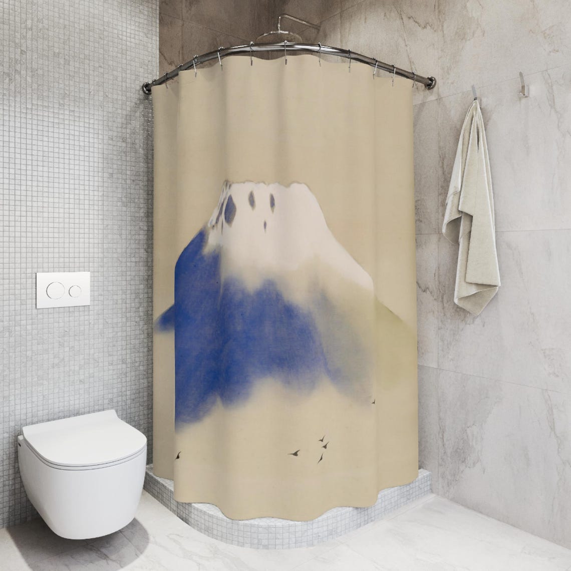 Minimalist Mount Fuji Shower Curtain – Vintage Japanese Fine Art Print ...