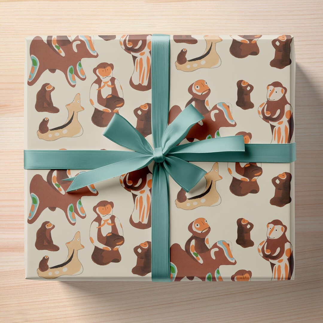 Vintage Japanese Monkeys Wrapping Paper – Water Color Paintings of ...