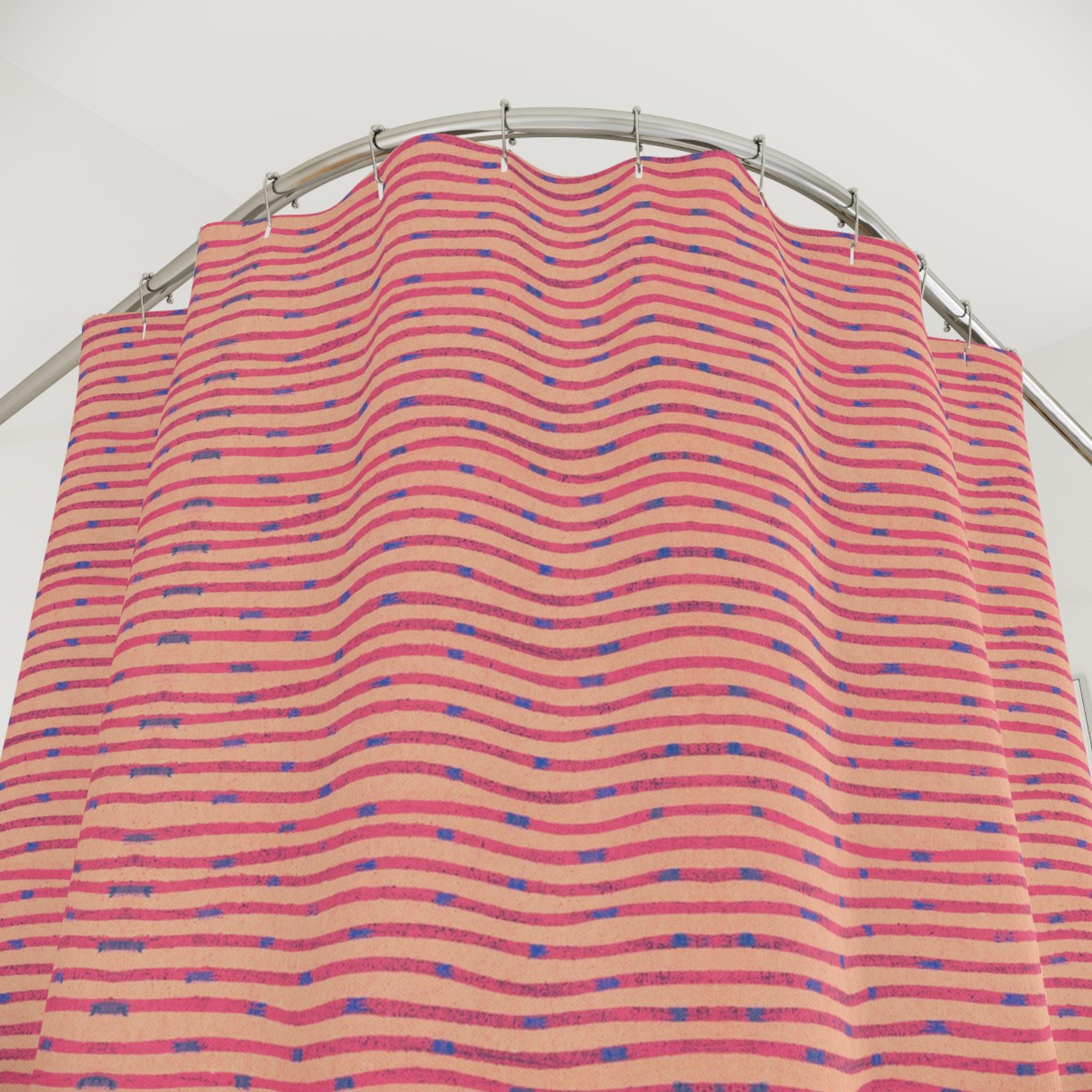 Japanese Shima Shima Shower Curtain Traditional Striped Pattern ...