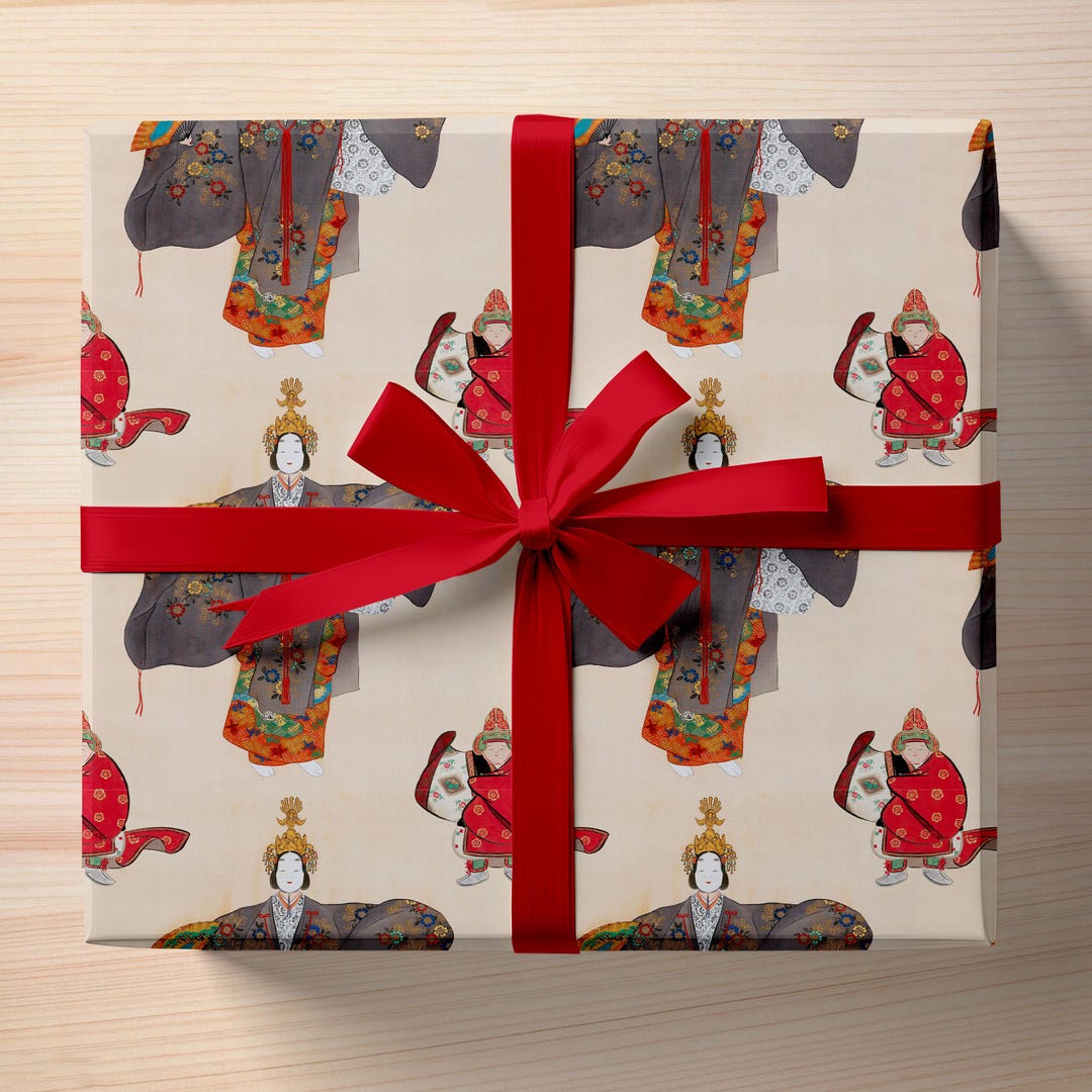 Japanese Wrapping Paper – Vintage Kamisaka Sekka Print of Dancing Woman ...