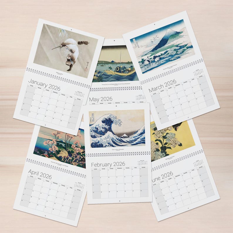 Seasons of Hokusai 2026 Wall Calendar – Curated Vintage Japanese ...