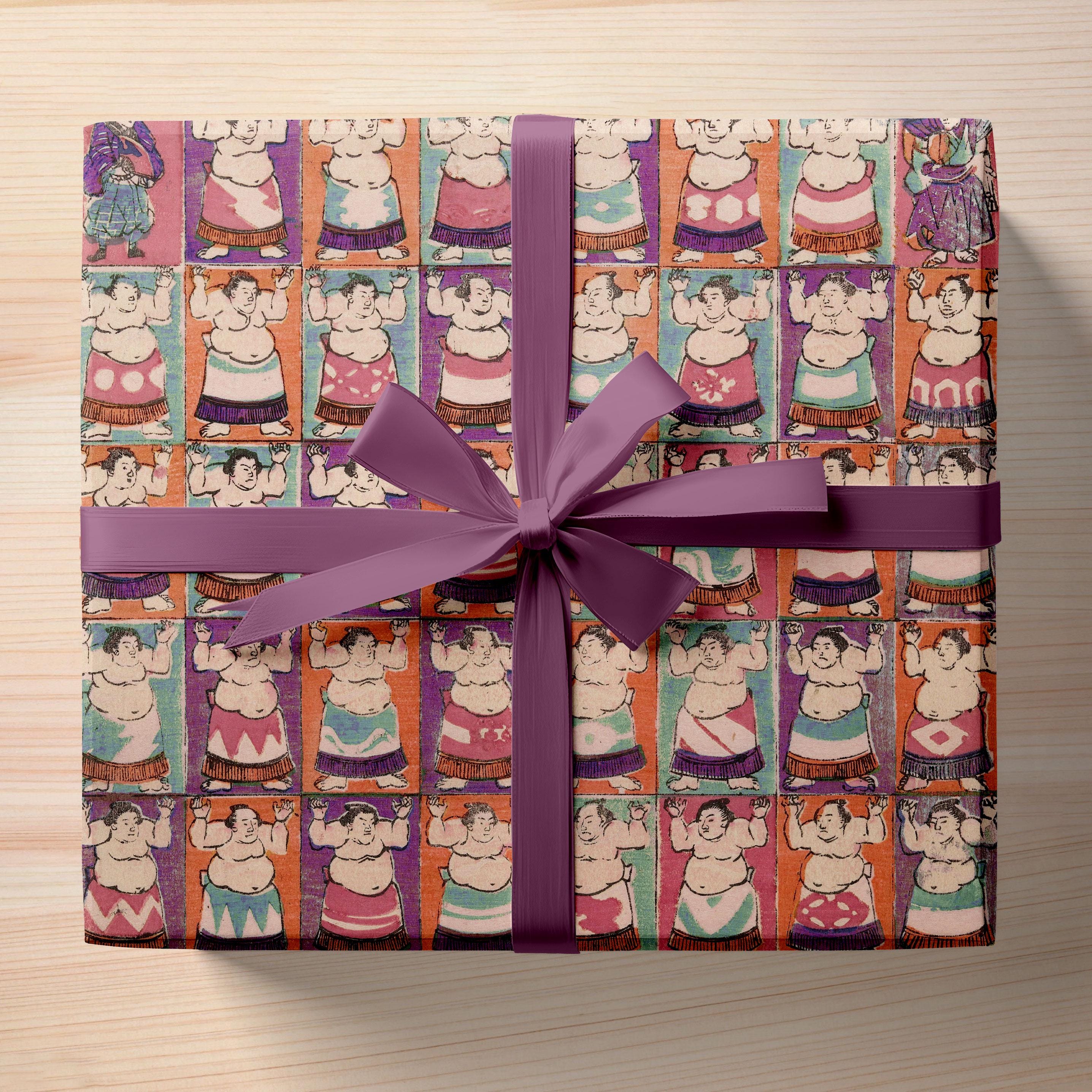 Sumo Wrestlers Wrapping Paper - Vintage Tagawa Yoshikazu Woodblock ...