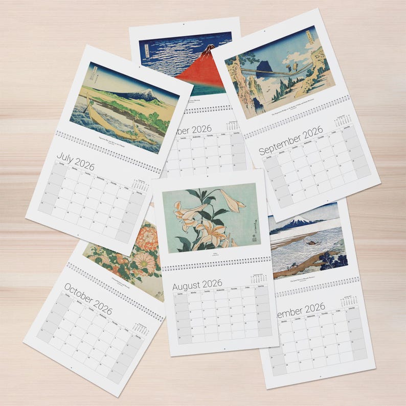 Seasons of Hokusai 2026 Wall Calendar – Curated Vintage Japanese ...