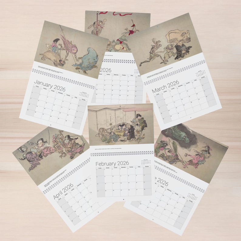 Seasons of Yokai 2026 Wall Calendar – Curated Vintage Japanese Monsters ...