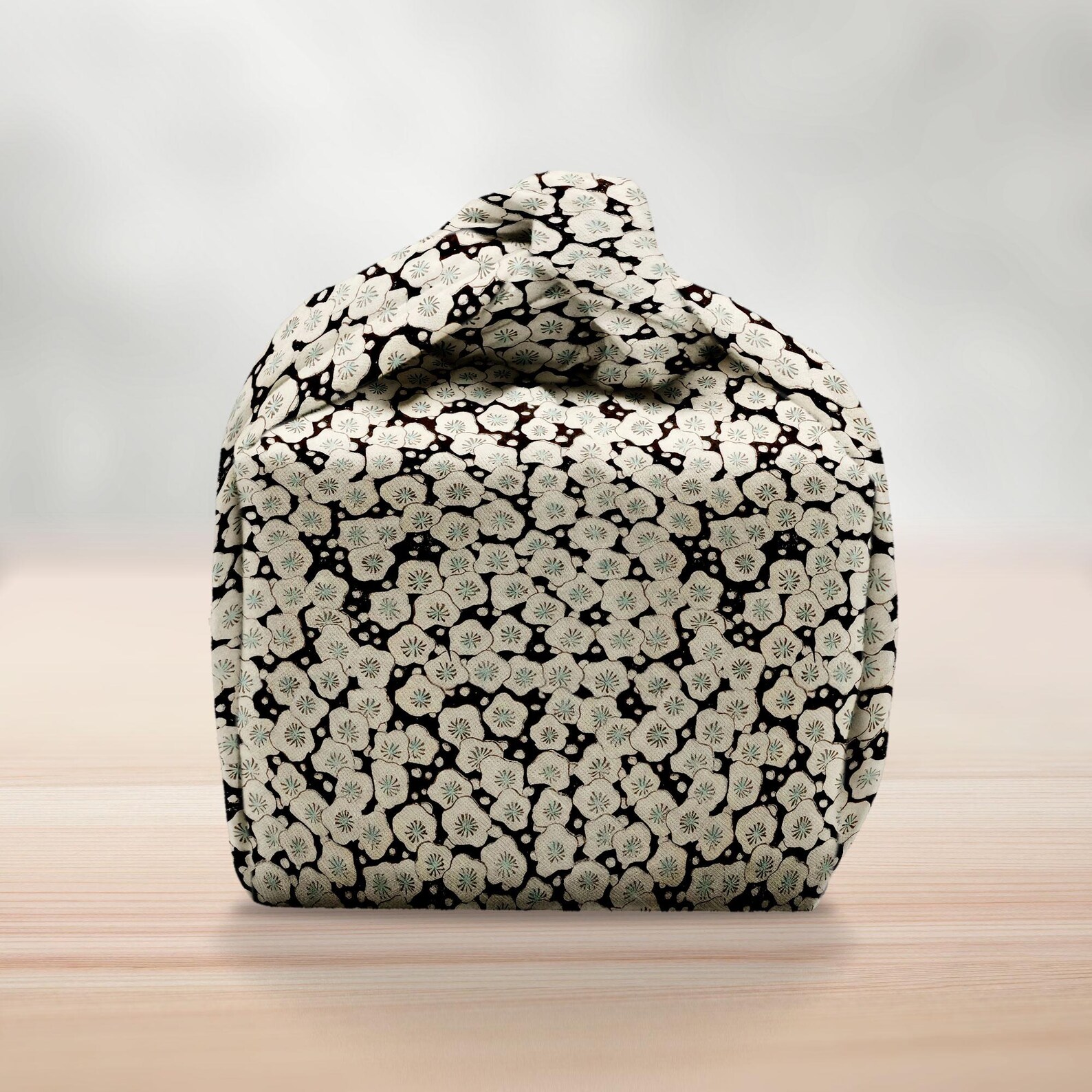 Black & White Flowers Furoshiki Fabric – Beautiful Cotton Gift Wrapping ...