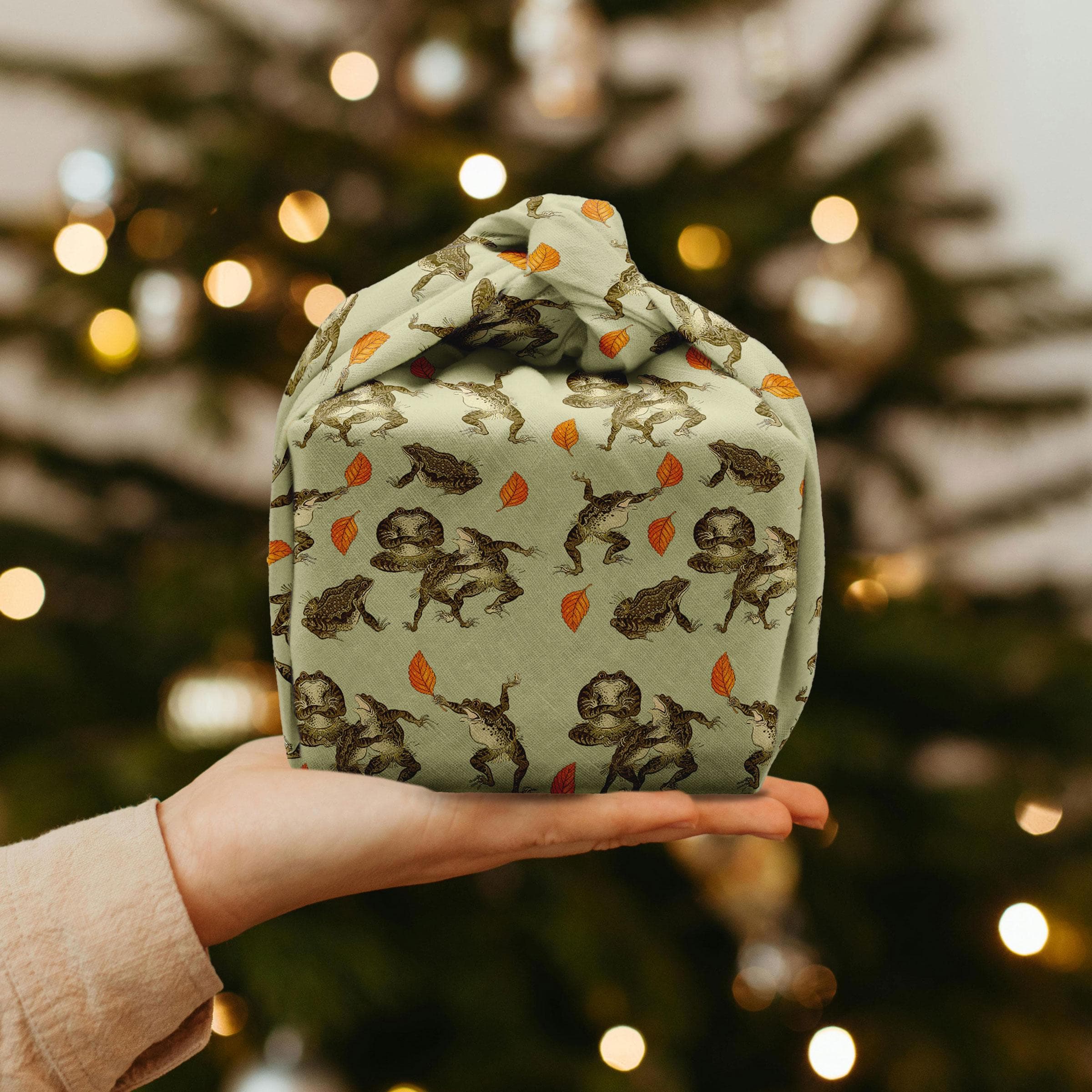 Funny Sumo Frogs Furoshiki Gift Wrap – Vintage Japanese Wrestling Toads ...