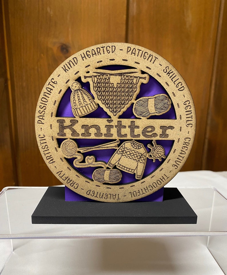 Knitter Decor, Small Decorative Stand That Says Knitter - Etsy