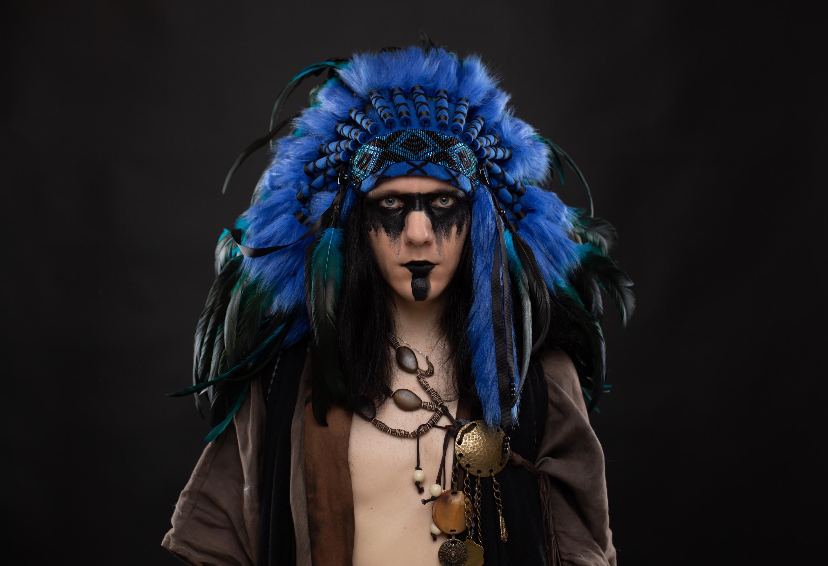 Authentic Indian Headdress – Blue Lagoon Feathered Native American ...