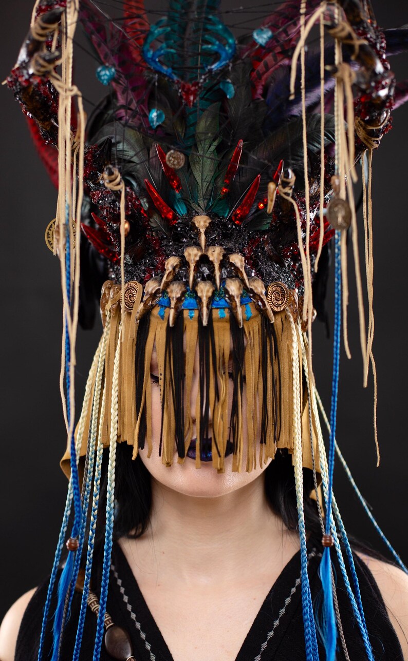 Authentic Shaman Glowing LED Headdress, Shamanic Crown, Headpiece for ...