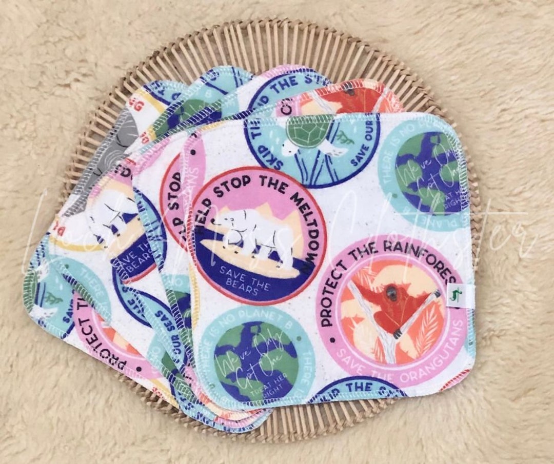 Earth Day Reusable Cloth Wipes 5-pack | Baby Wipes | Save the Animals ...