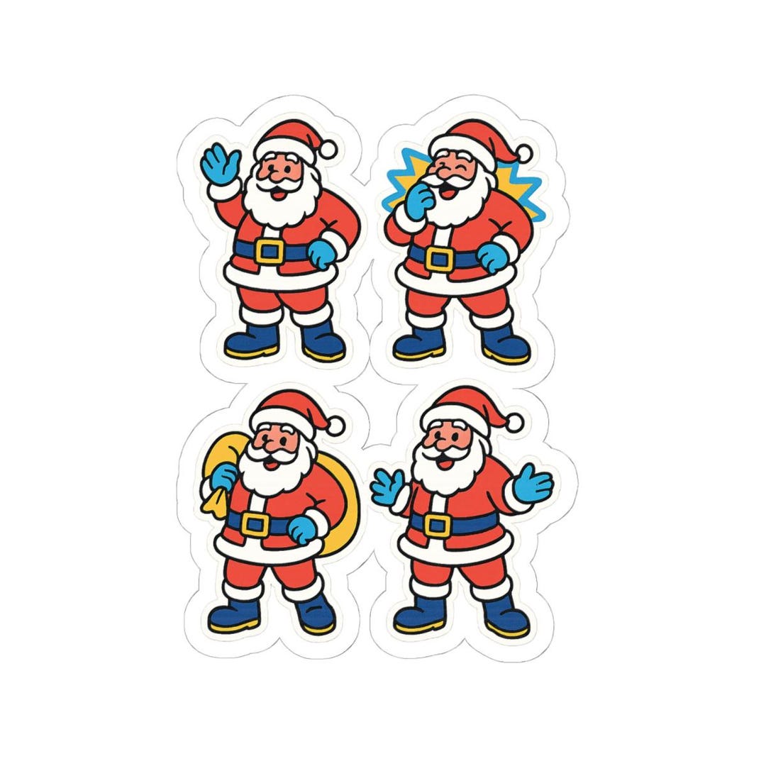 90s Retro Santa Sticker Set – Bold, Fun & Perfect for the Holidays! - Etsy