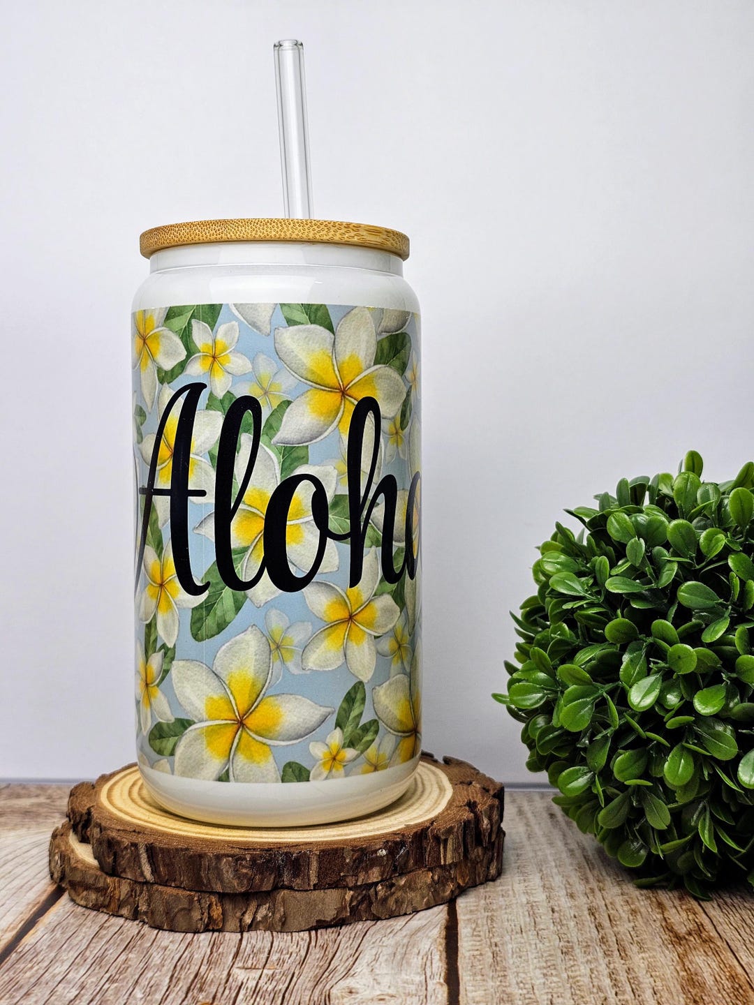 Positive Affirmation, Aloha Gift, Glass Tumbler 16oz, Aloha Glass Cup ...