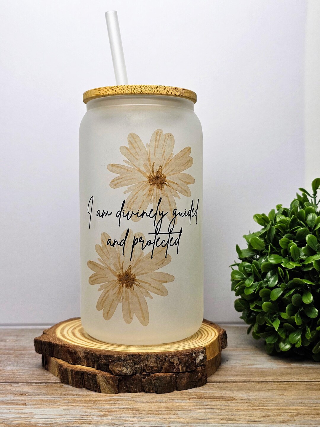 Positive Affirmation Cup, Motivational Glass Cup, Positive Affirmation ...