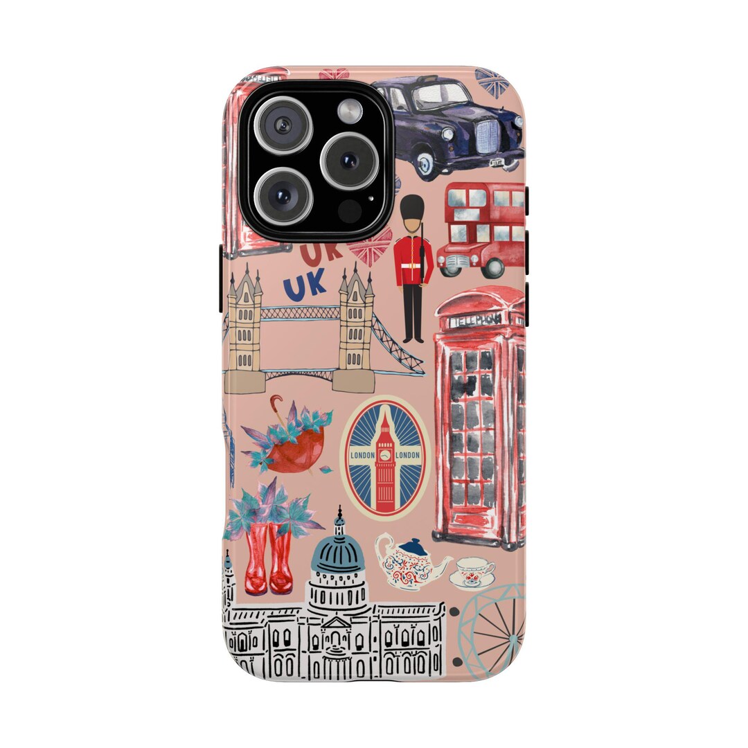 London Landmarks Phone Case: UK City Art, Impact Resistant - Etsy