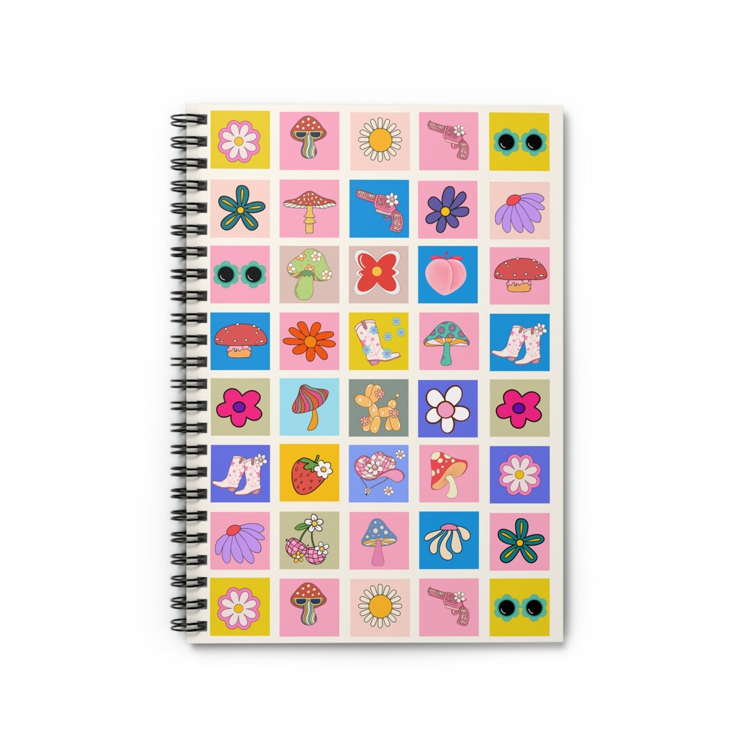 Retro Notebook Cute Journal Groovy Aesthetic Notebook Floral Mushroom ...