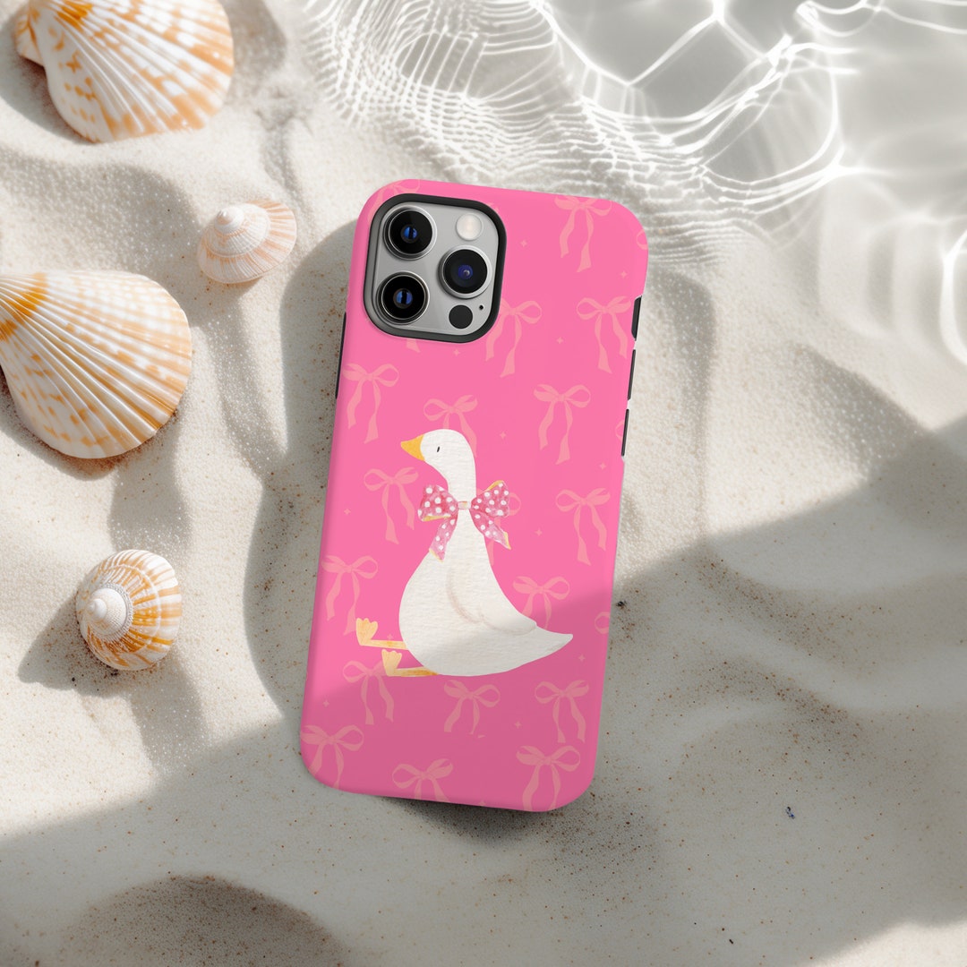 Coquette Phone Case Pink Bow Silly Goose Coquette Aesthetic Phone Case ...