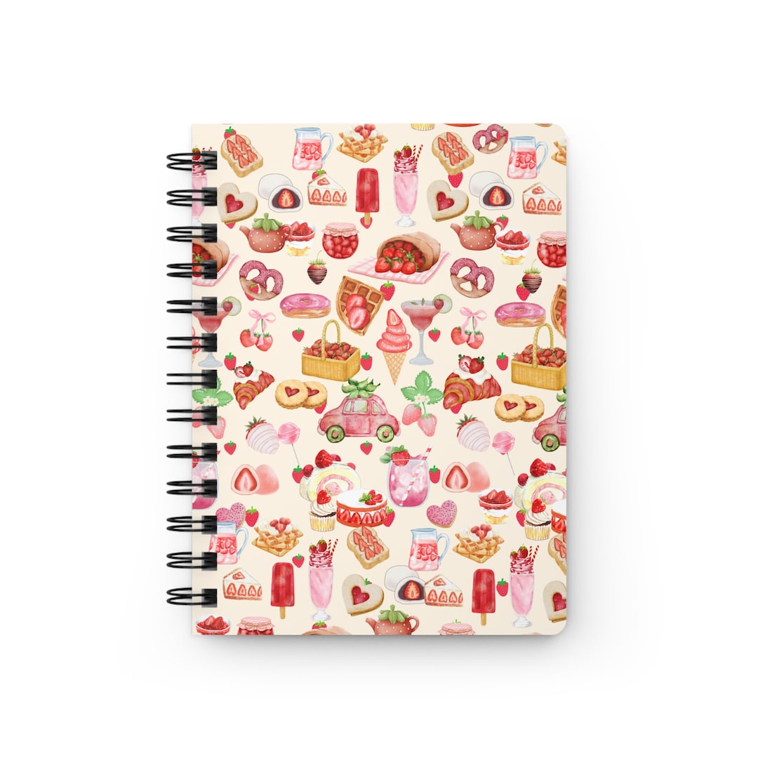 Fruit Notebook Strawberry Journal Coquette Pink Notebook Sweet Lover ...