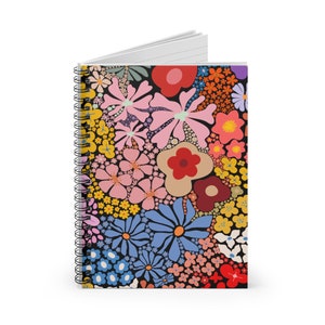 Retro Floral Notebook Cute Journal Preppy Aesthetic Notebook Colorful ...