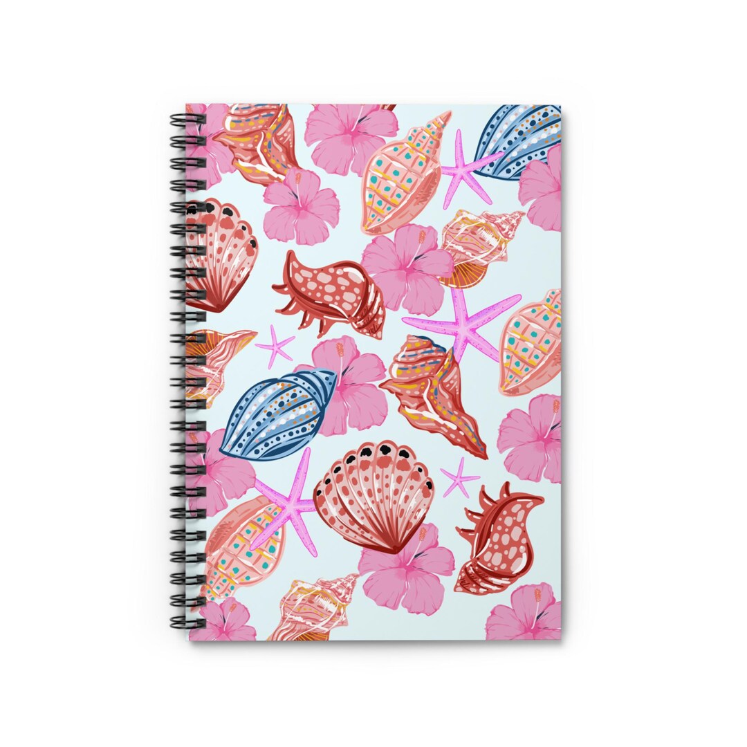 Beach Seashell Spiral Notebook – Hibiscus Floral Journal - Etsy