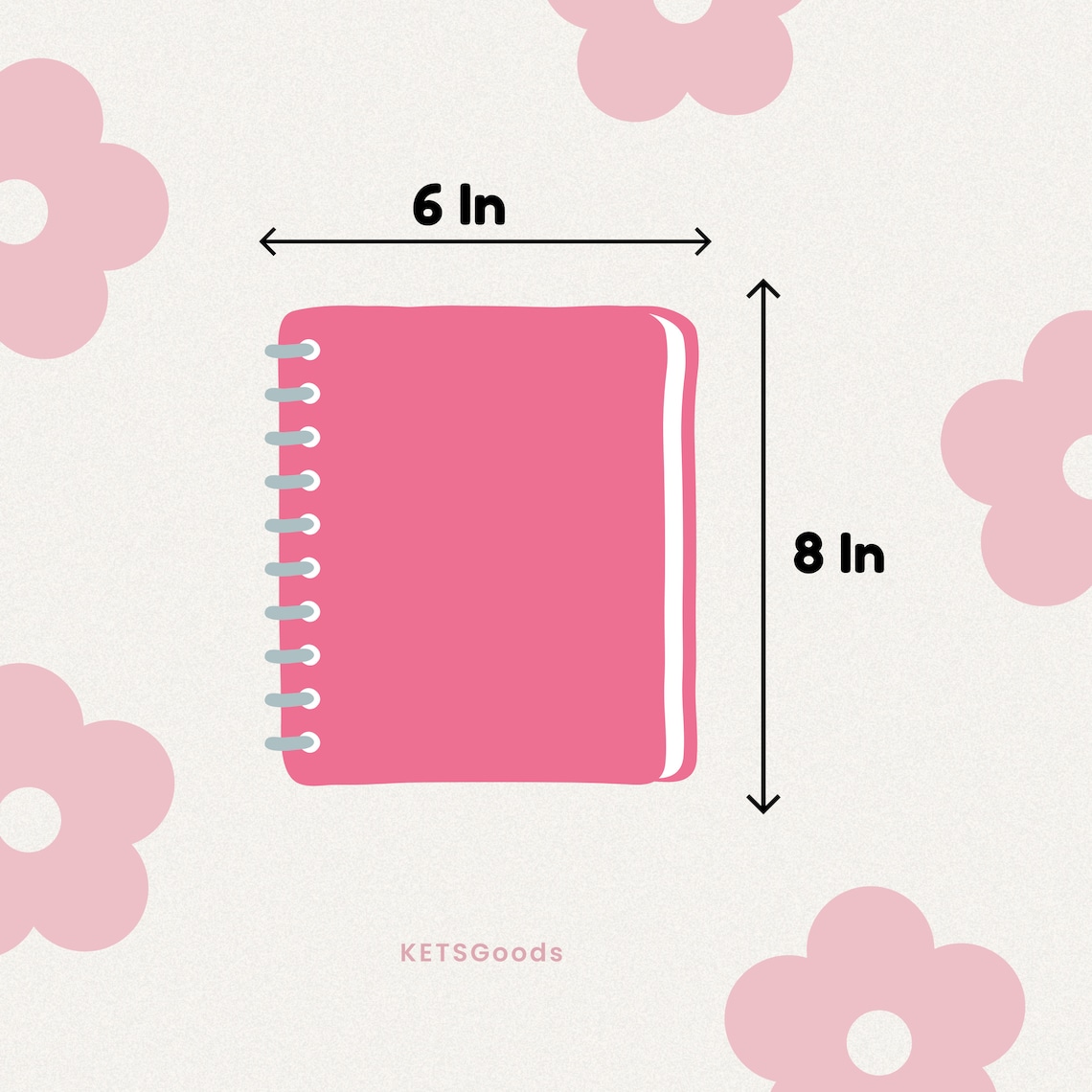Floral Notebook Bow Journal Cute Notebook Pink Journal Blue Aesthetic ...