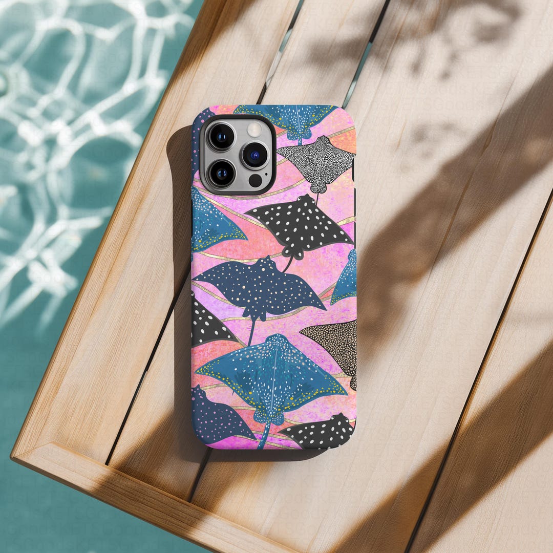 Pink Marble Stingray Phone Case | Ocean Life - Etsy