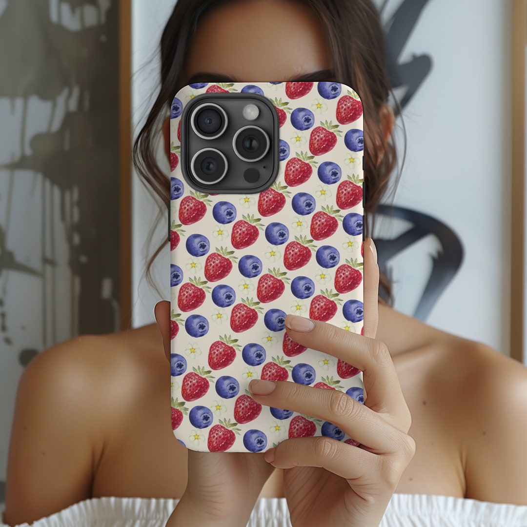 Berries Phone Case Fruit Case Aesthetic Strawberry Phone Case Blueberry ...