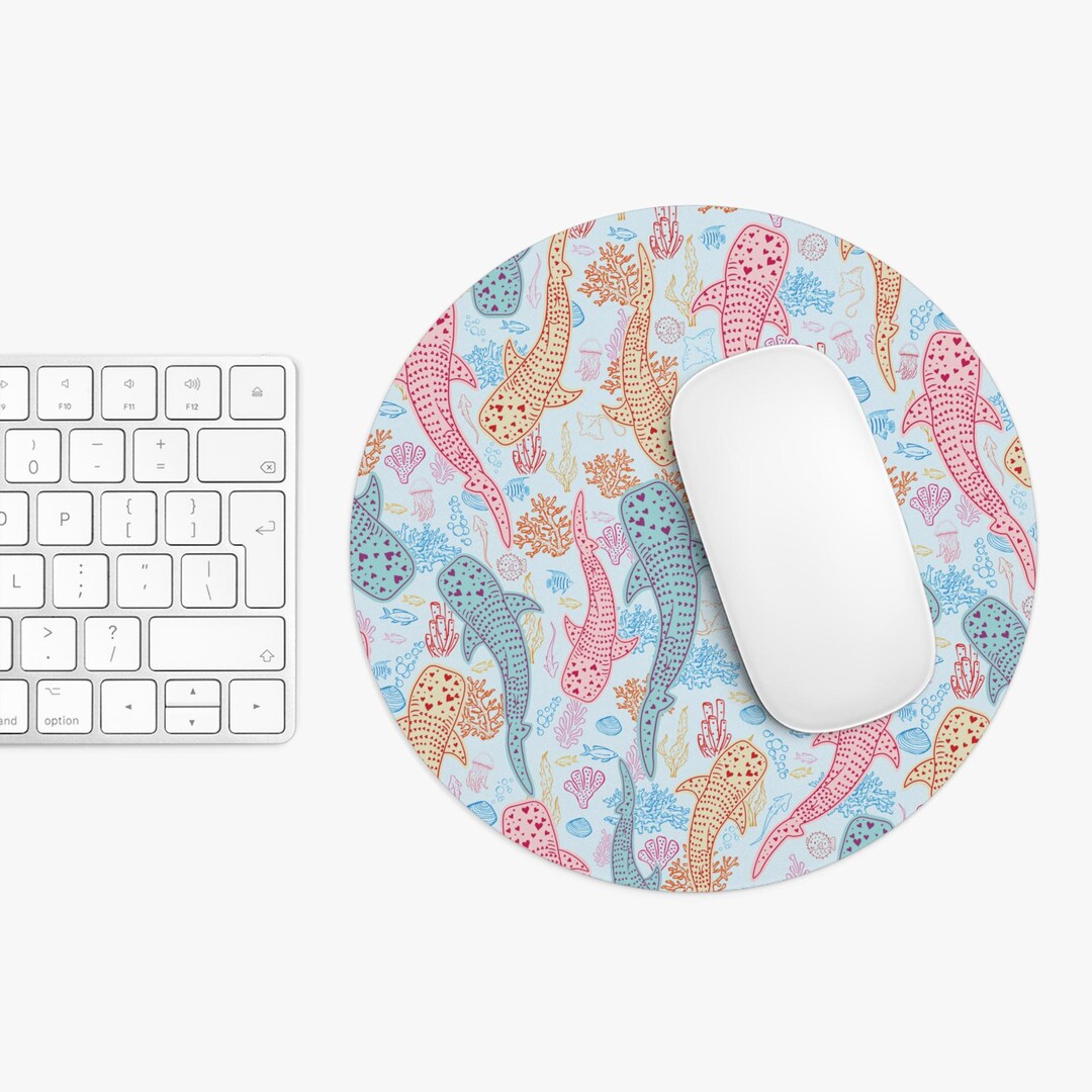 Colorful Shark Mouse Pad Ocean Vibes Desk Accessory Gamer Gift Sea Life ...