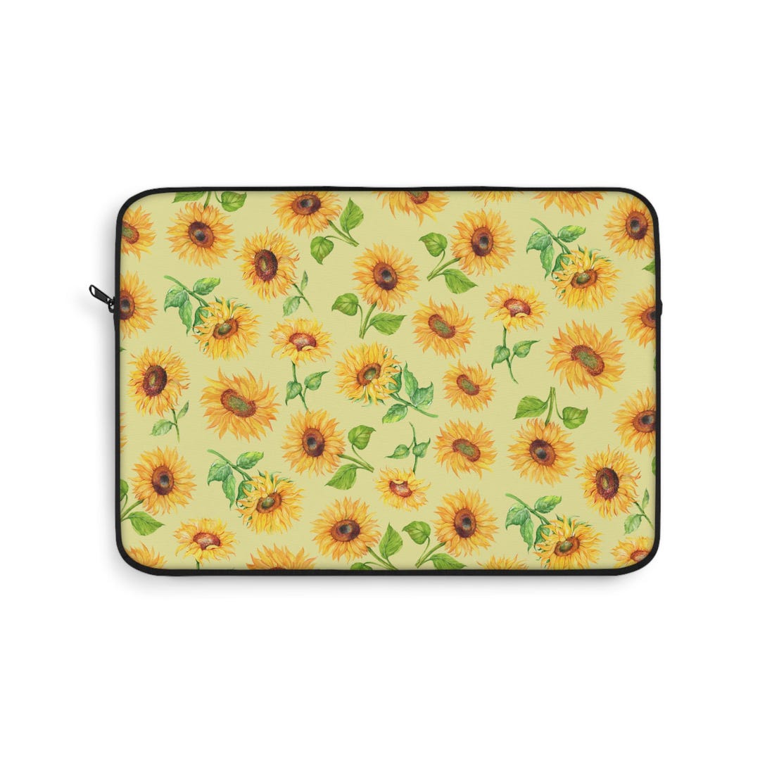 Sunflower Laptop Sleeve: Floral Computer Case, Padded Fleece Interior ...