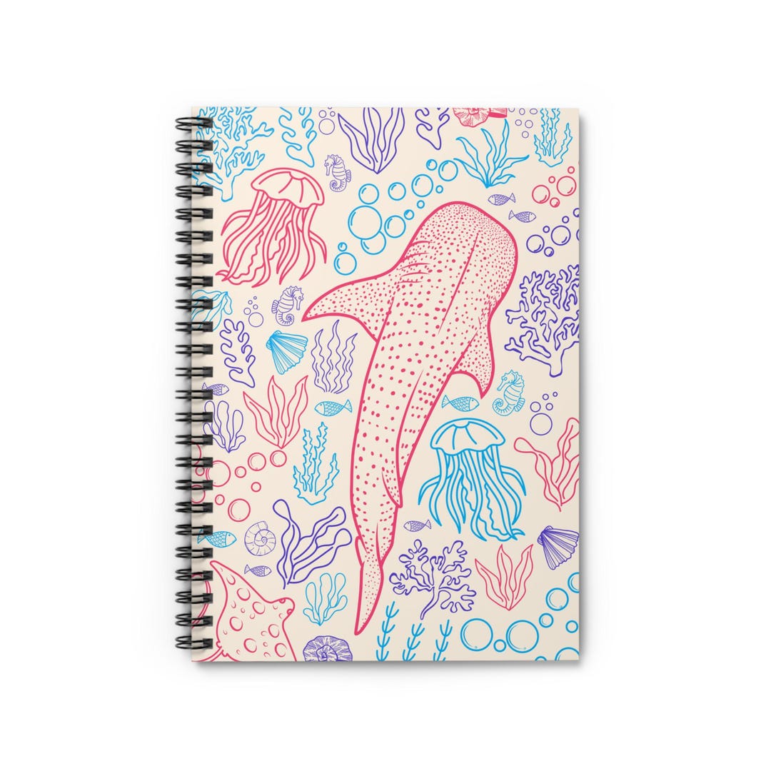 Sea Creatures Spiral Notebook, Marine Life Design - Etsy