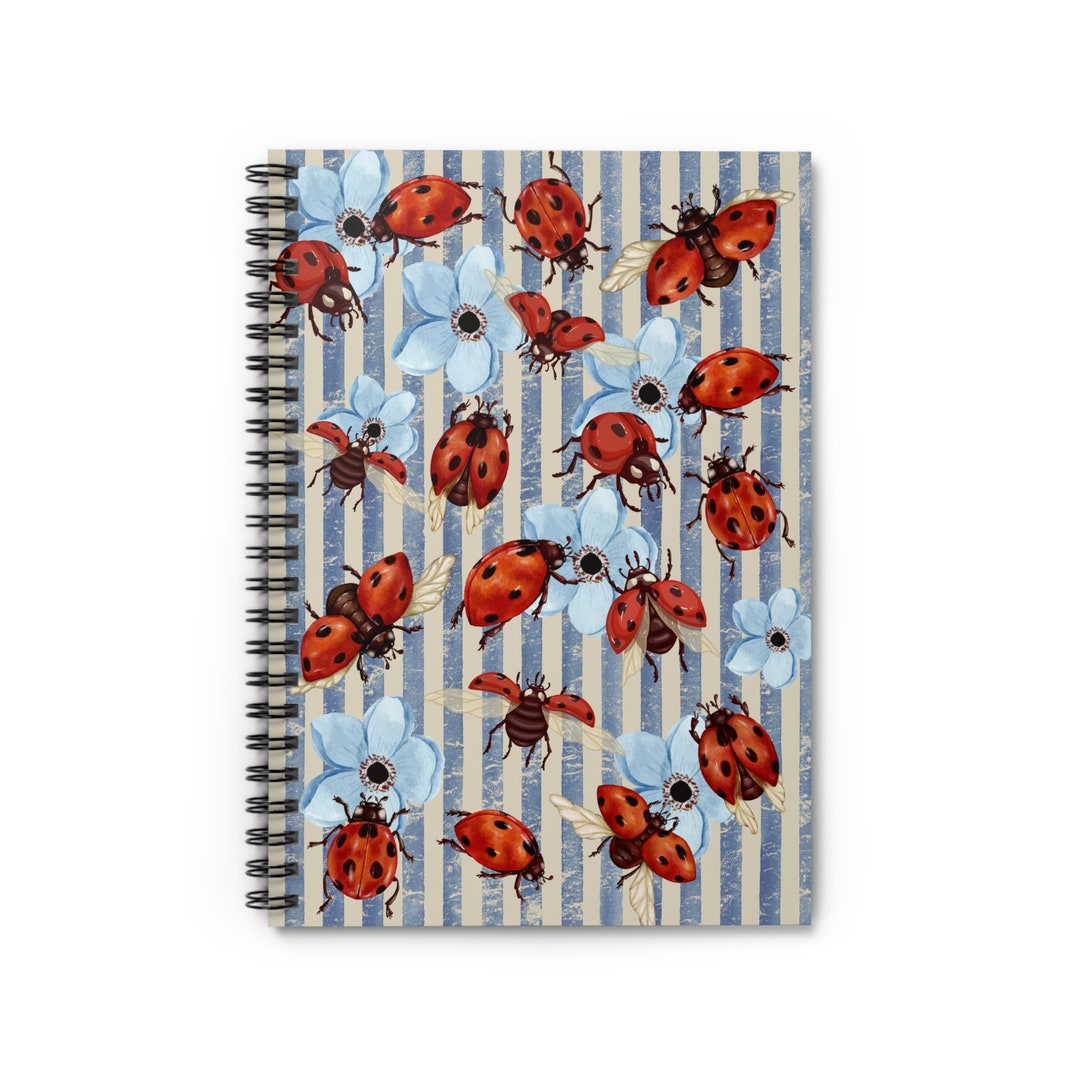 Ladybug Notebook Floral Spiral Journal Diary Cute Bug Notepad Garden ...