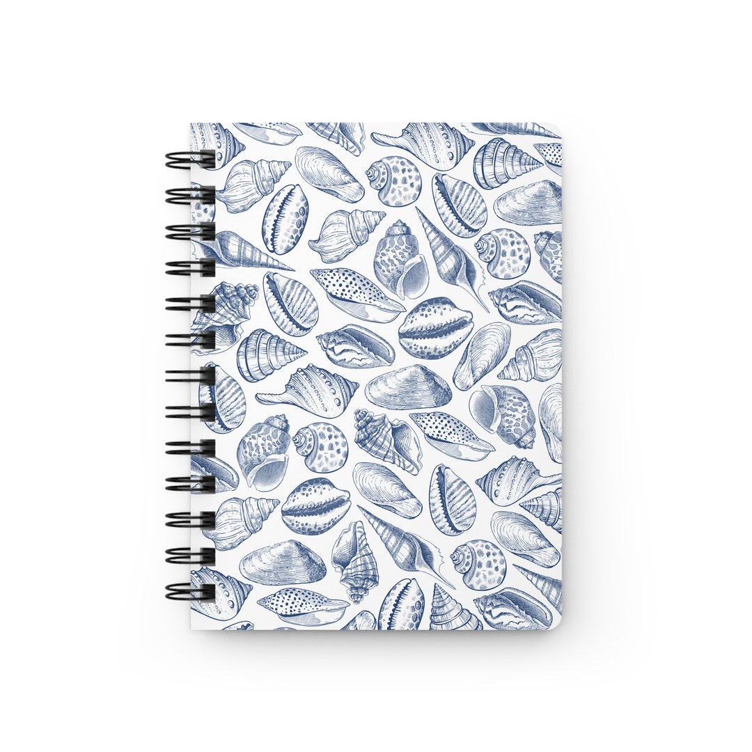 Personalized Minimalist Seashell Oyster Notebook Elegant Line Art for ...
