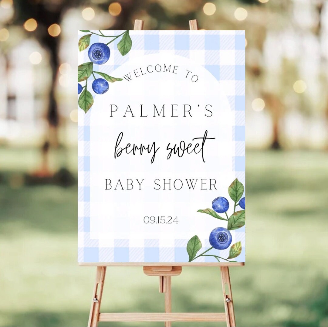 Berry Sweet Baby Shower Welcome Sign, Editable Berry Baby Shower ...