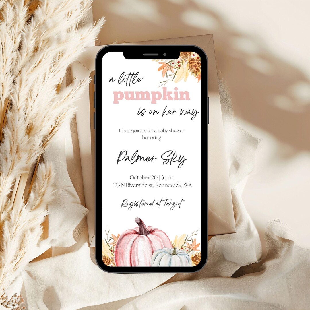 A Little Pumpkin Baby Shower Invitation, Editable Pumpkin Baby Shower E ...