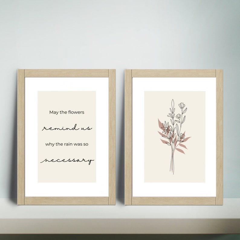 Wildflower Wall Art, Wildflower Set of 2 Prints, Flower Quote Prints ...