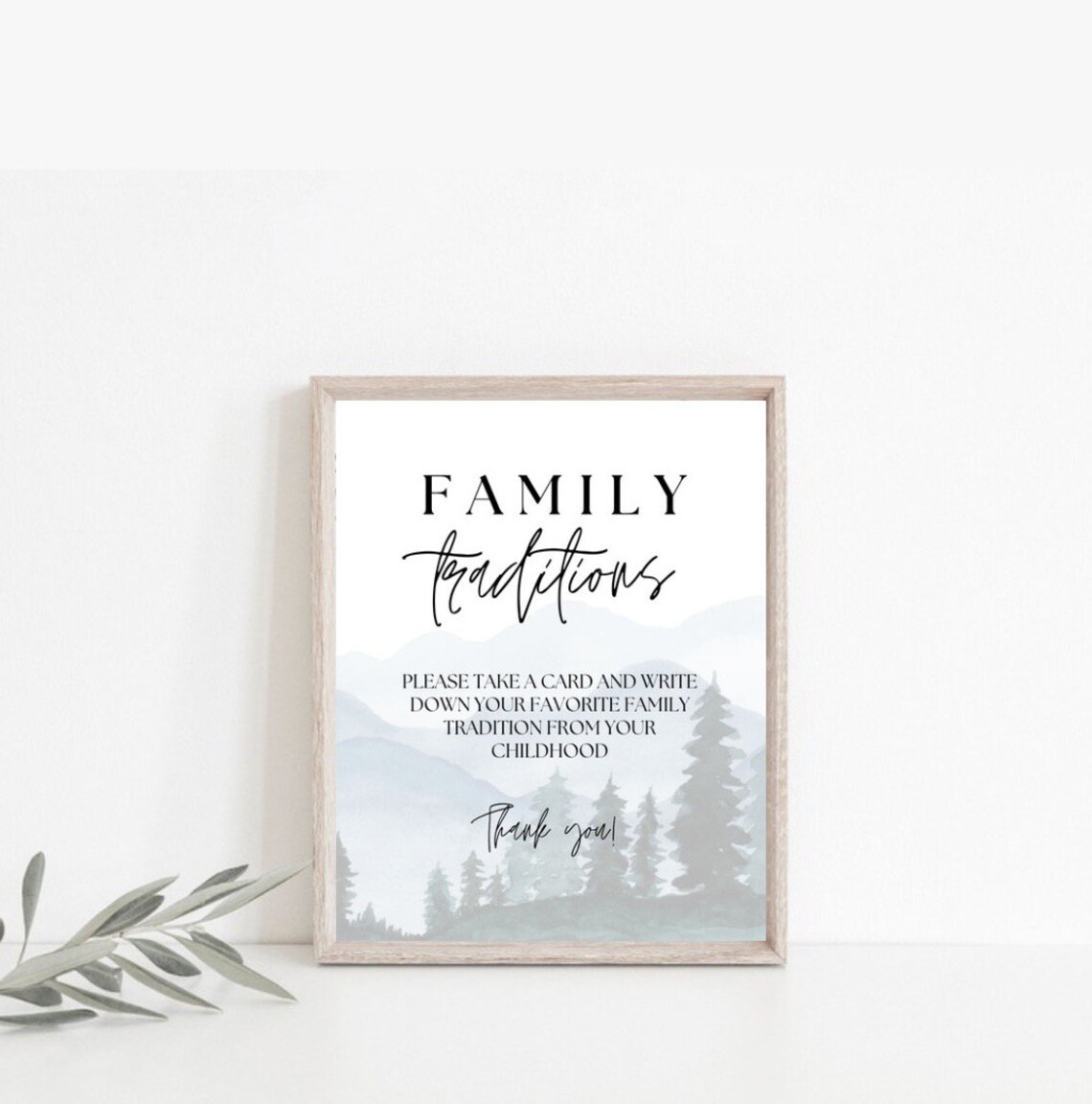Adventure Awaits Family Traditions Sign and Cards, Woodland Baby Shower ...