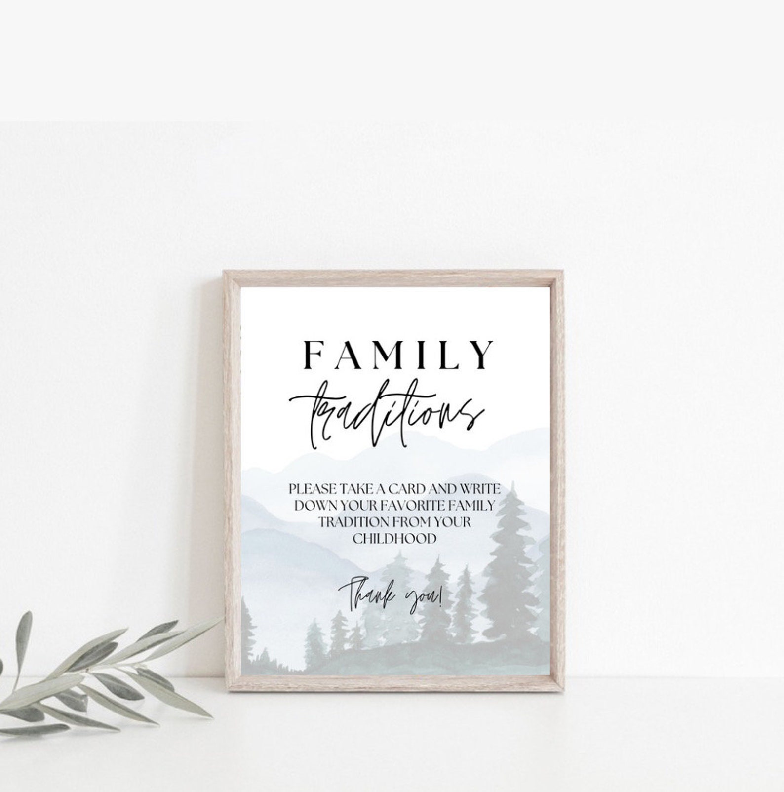 Adventure Awaits Family Traditions Sign and Cards, Woodland Baby Shower ...