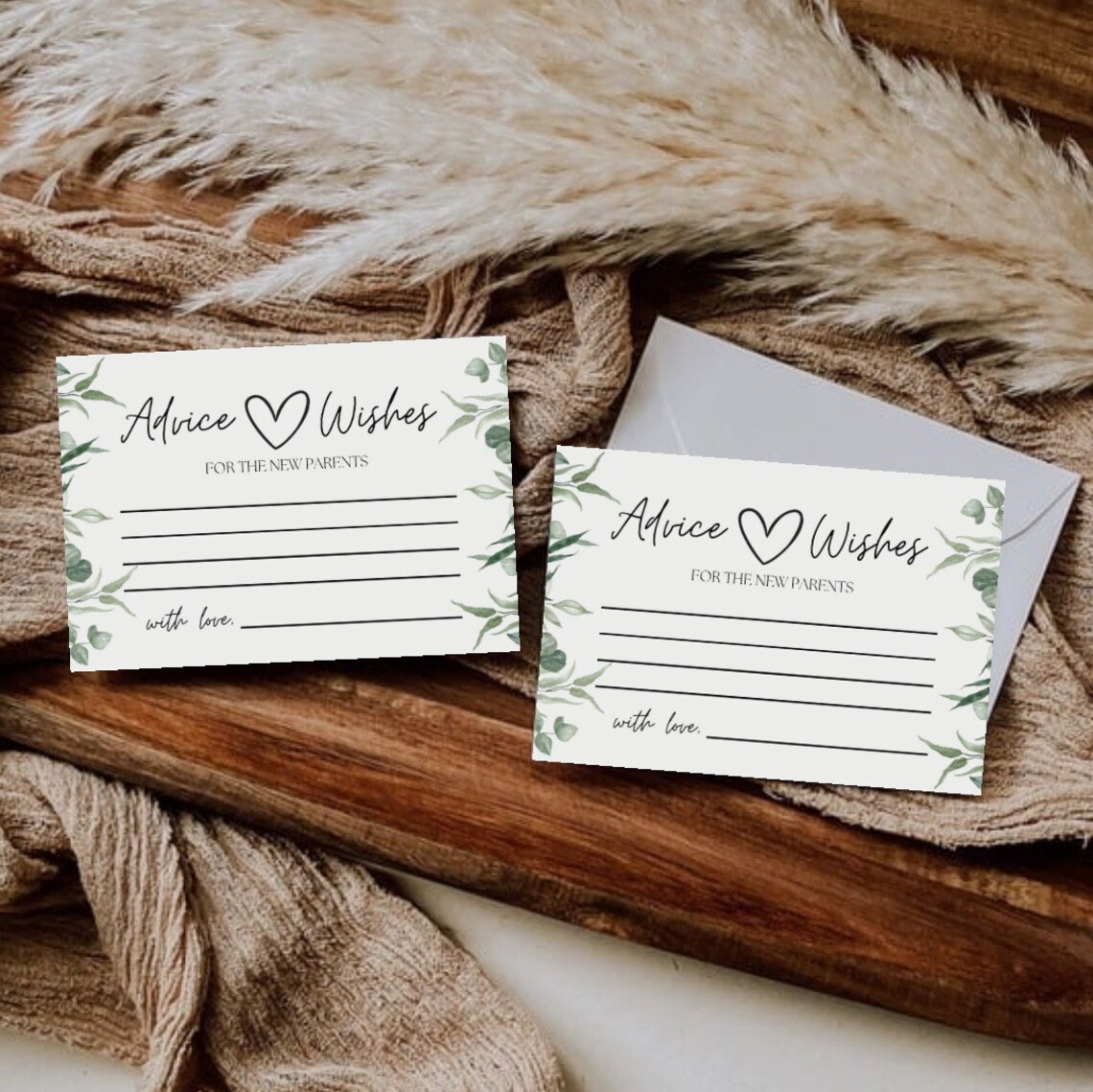 Advice for New Parents, Baby Advice Sign and Cards, Greenery Baby ...