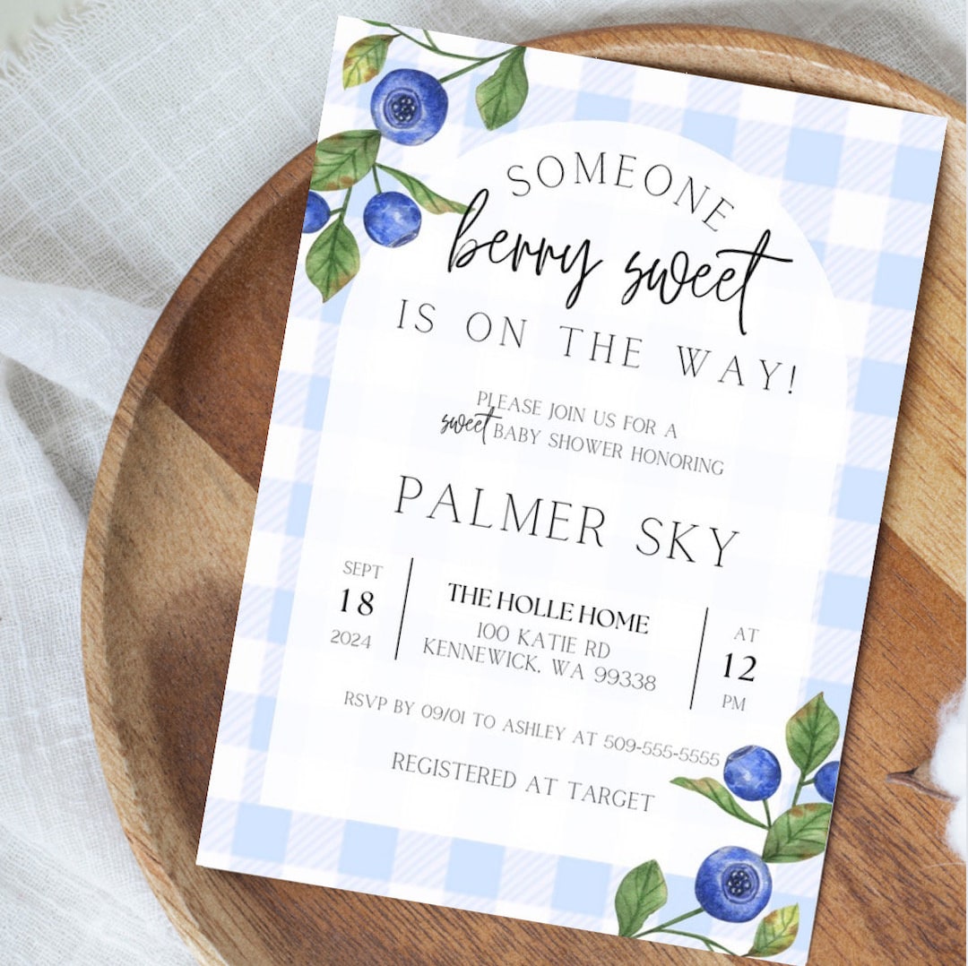 Berry Sweet Baby Shower Invitation, Editable Berry Sweet Invitation ...